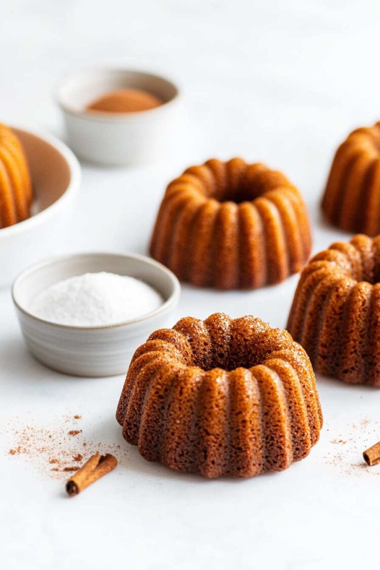 Banana Mini Bundt Cakes (Baked in the Oven) - Dessert Hungry