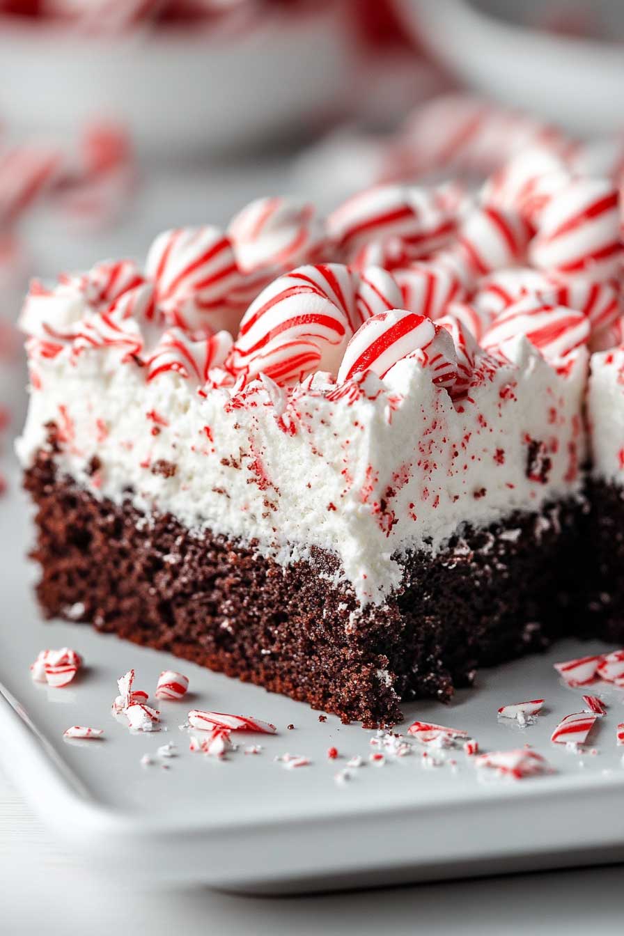 Chocolate Peppermint Poke Cake - Dessert Hungry