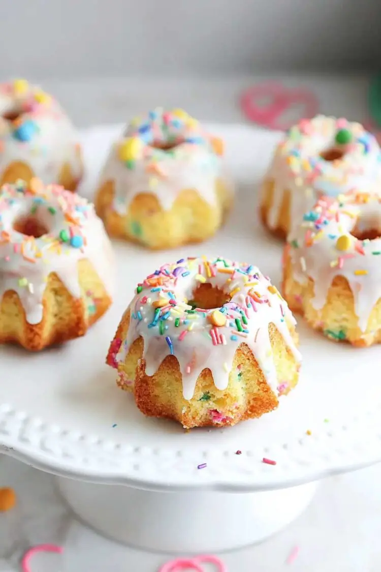 Funfetti Mini Bundt Cakes - Dessert Hungry