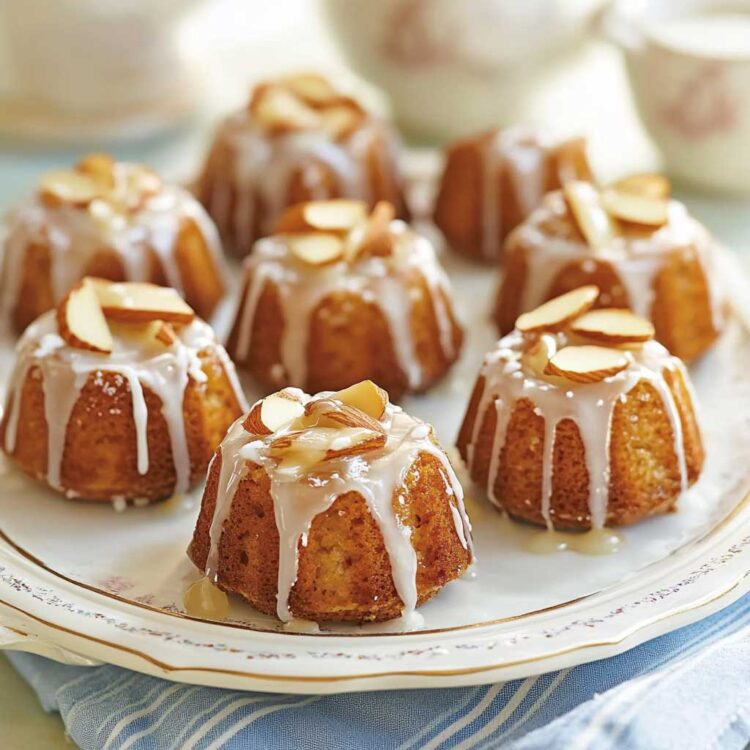 Mini Almond Bundt Cakes - Dessert Hungry