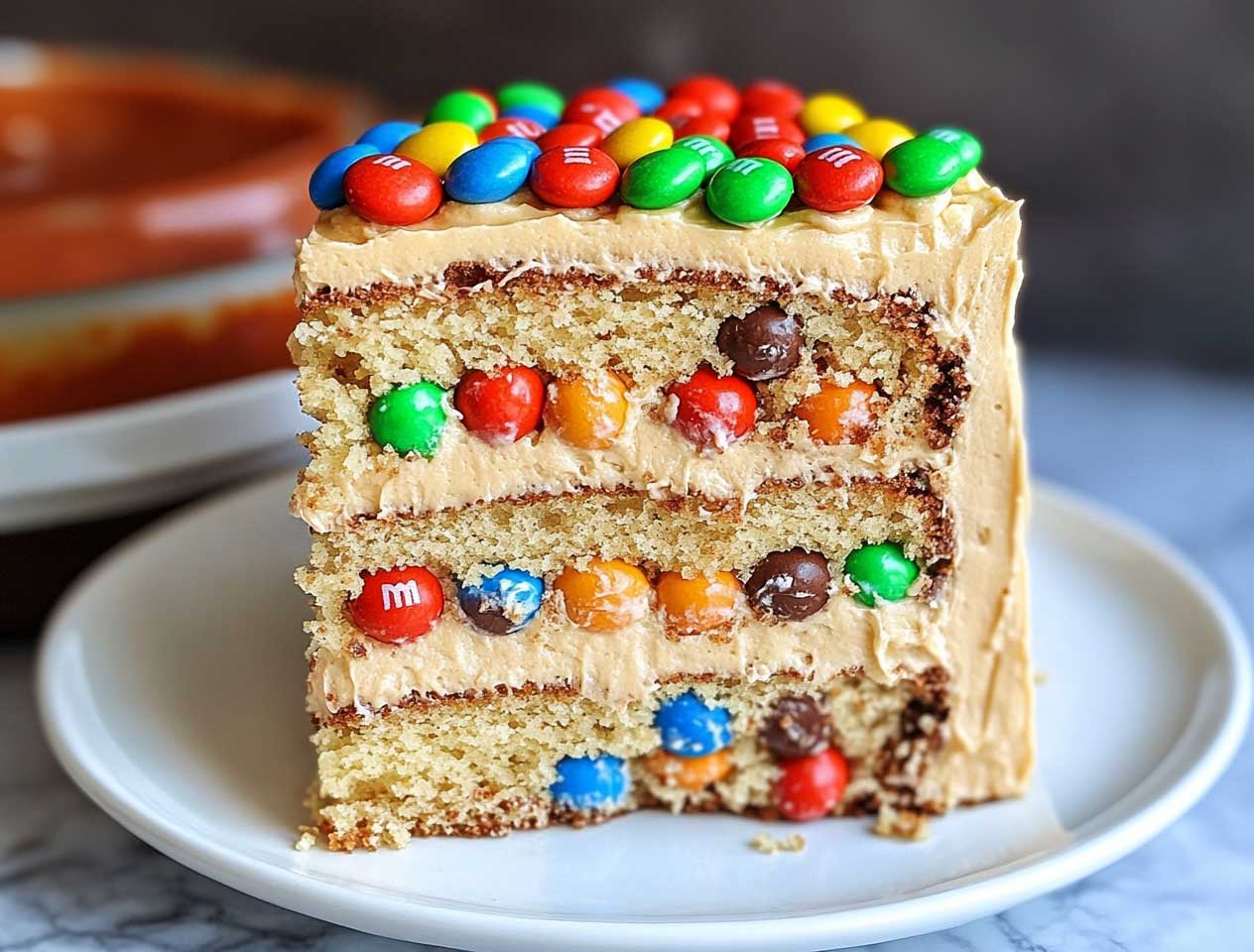 mms Peanut Butter Cake With Peanut Butter Frosting - Dessert Hungry