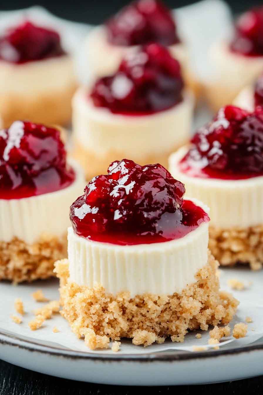 Mini Cranberry Cheesecakes - Dessert Hungry