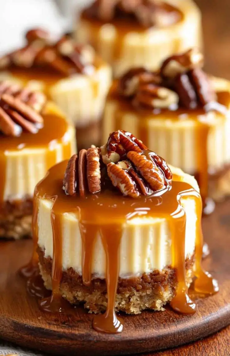Mini Pecan Pie Cheesecakes - Dessert Hungry