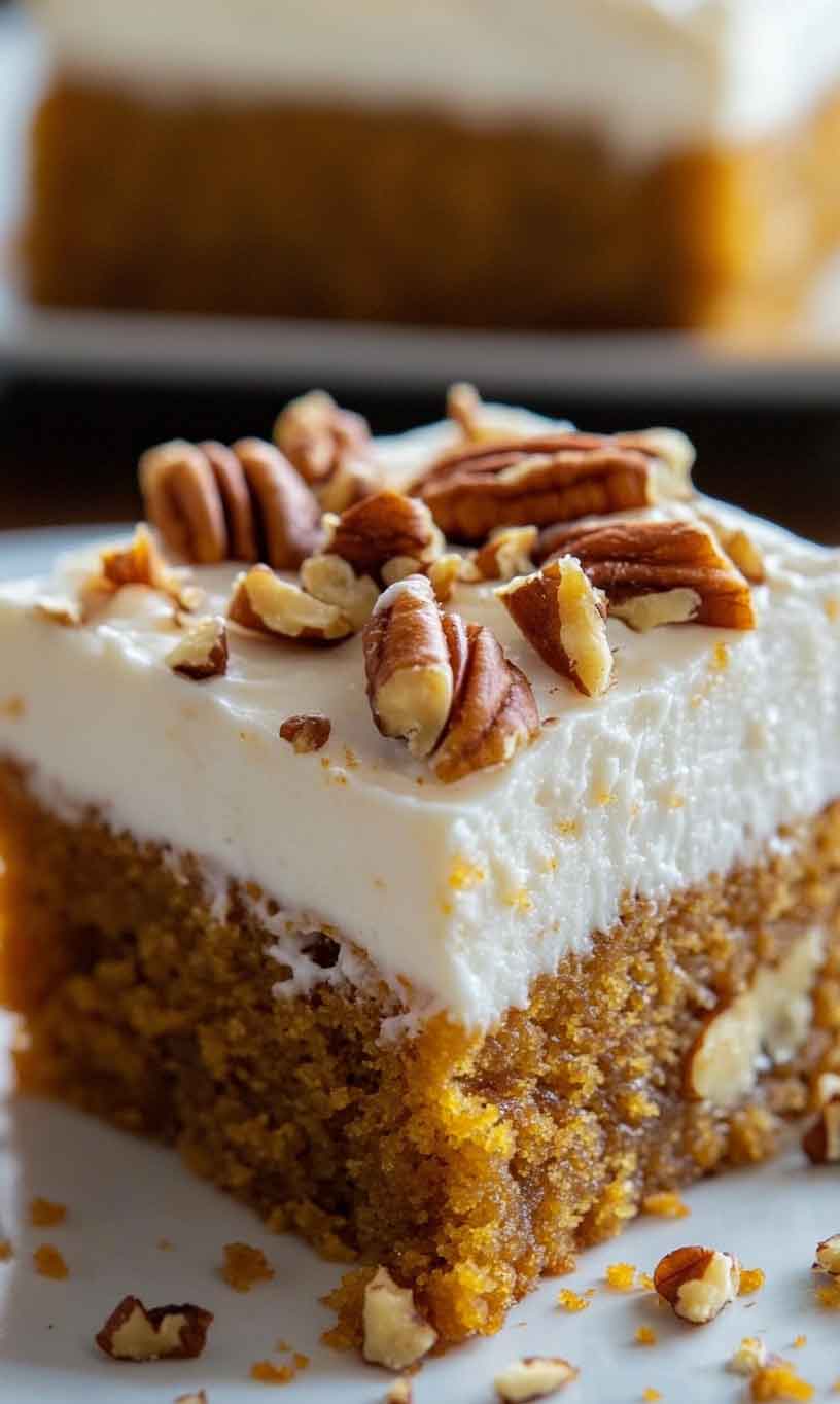 Pumpkin Spice Poke Cake - Dessert Hungry
