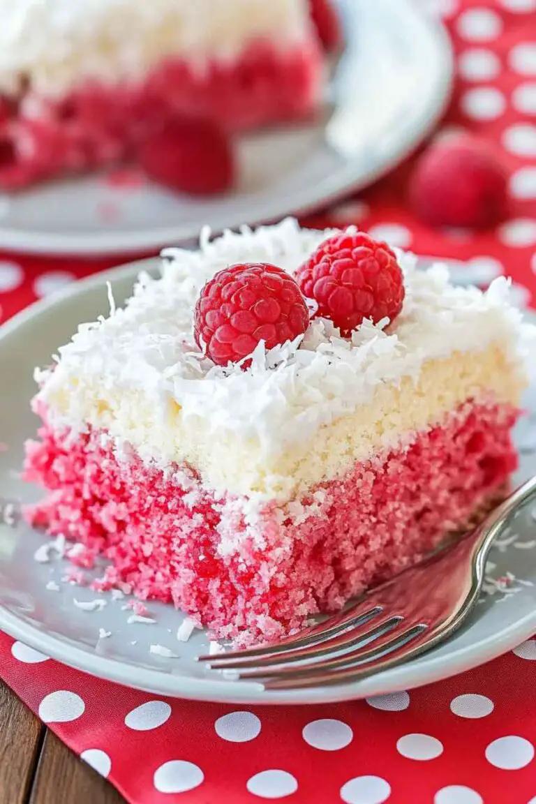Raspberry Zinger Poke Cake - Dessert Hungry