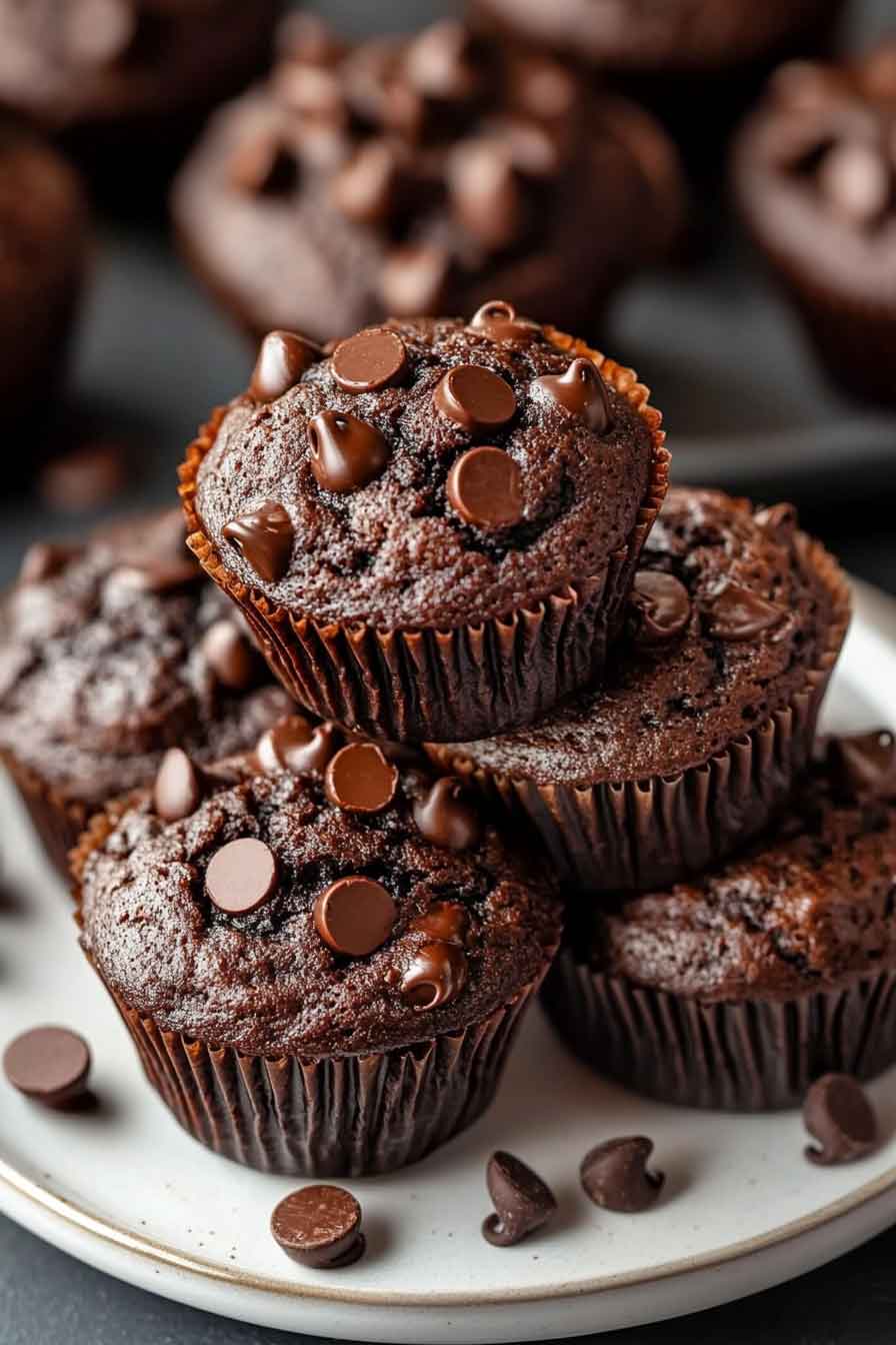 Triple Chocolate Muffins - Dessert Hungry