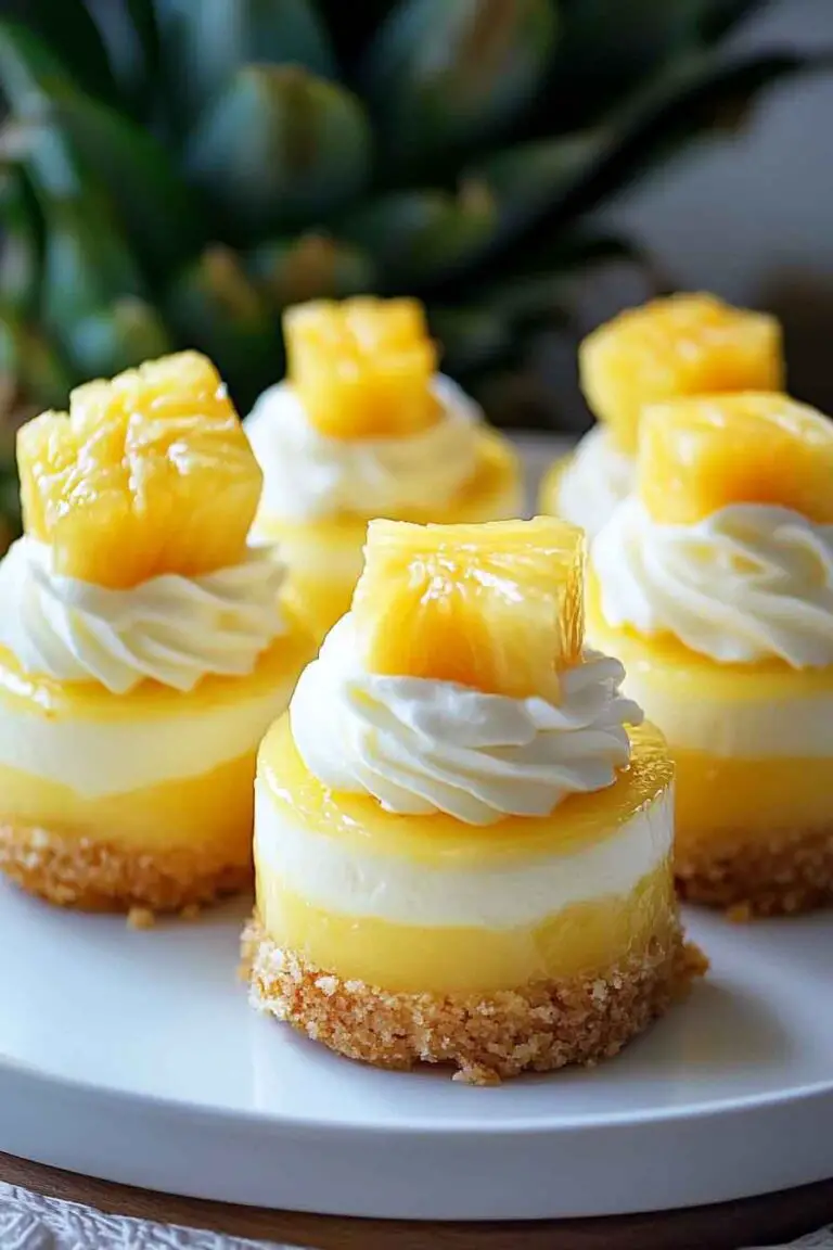 Tropical Pineapple Mini Cheesecakes - Dessert Hungry