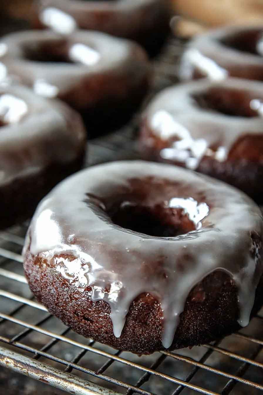 Fluffy Glazed Chocolate Donuts With A Curious Twist - Dessert Hungry