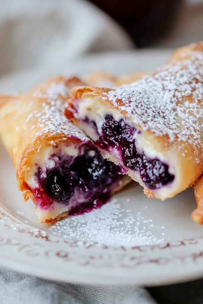 Blueberry Cream Cheese Egg Rolls Recipe - Dessert Hungry