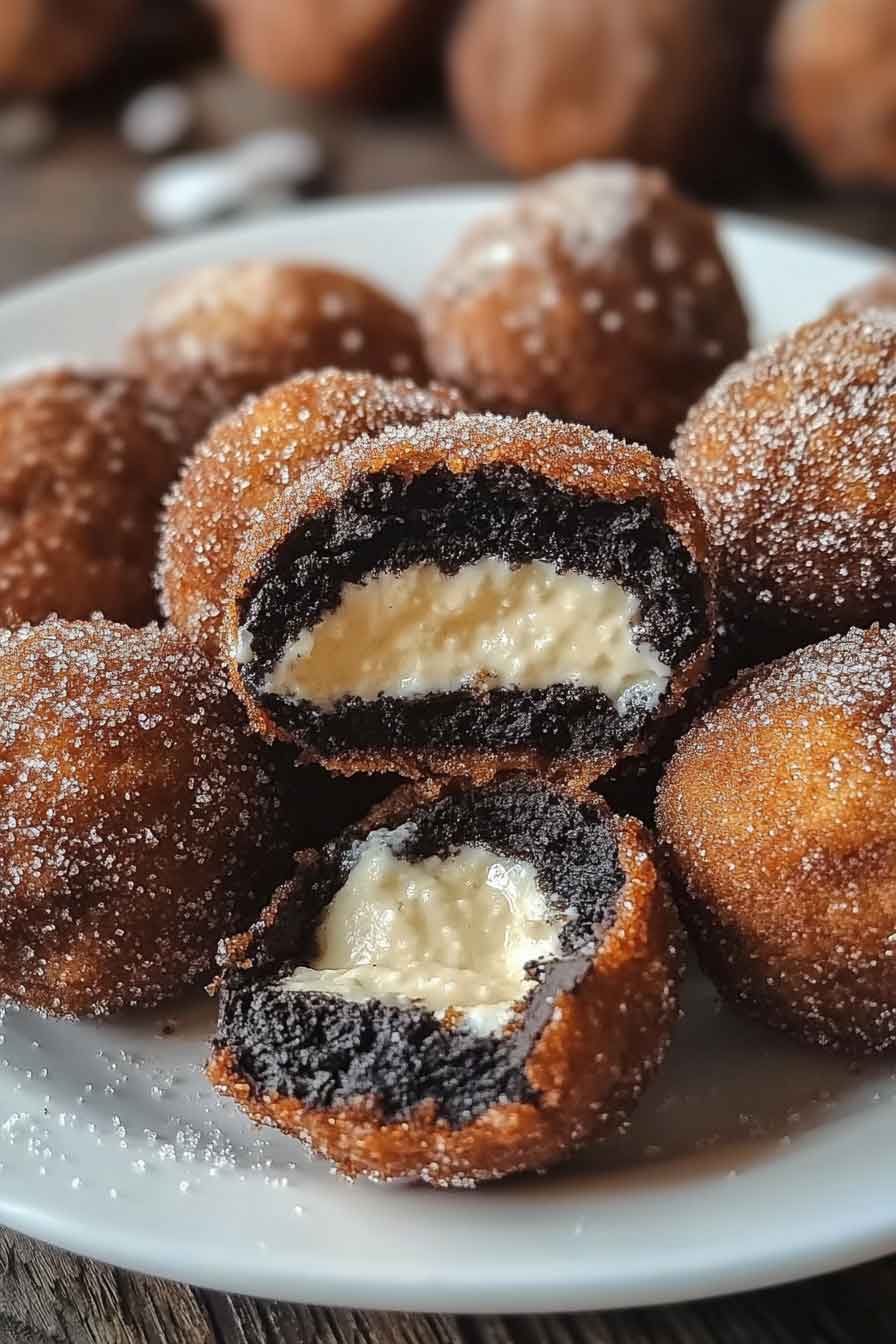 Churro Cheesecake Deep Fried Oreos - Dessert Hungry
