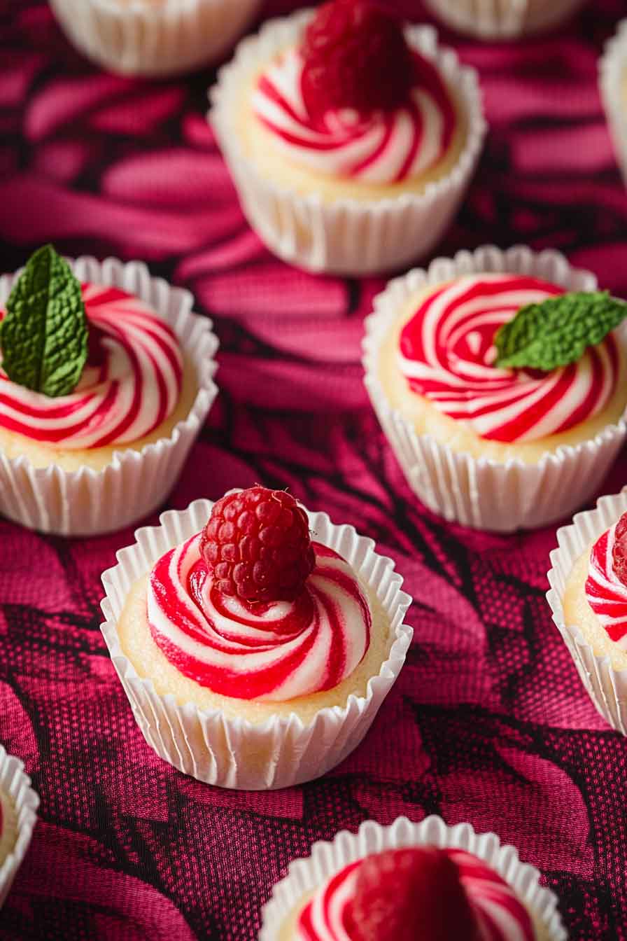 Homemade Raspberry Swirl Cheesecake Bites - Dessert Hungry