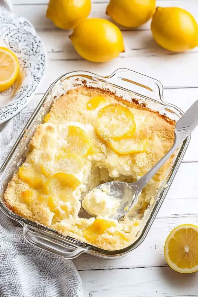 Lemon Cream Cheese Dump Cake - Dessert Hungry