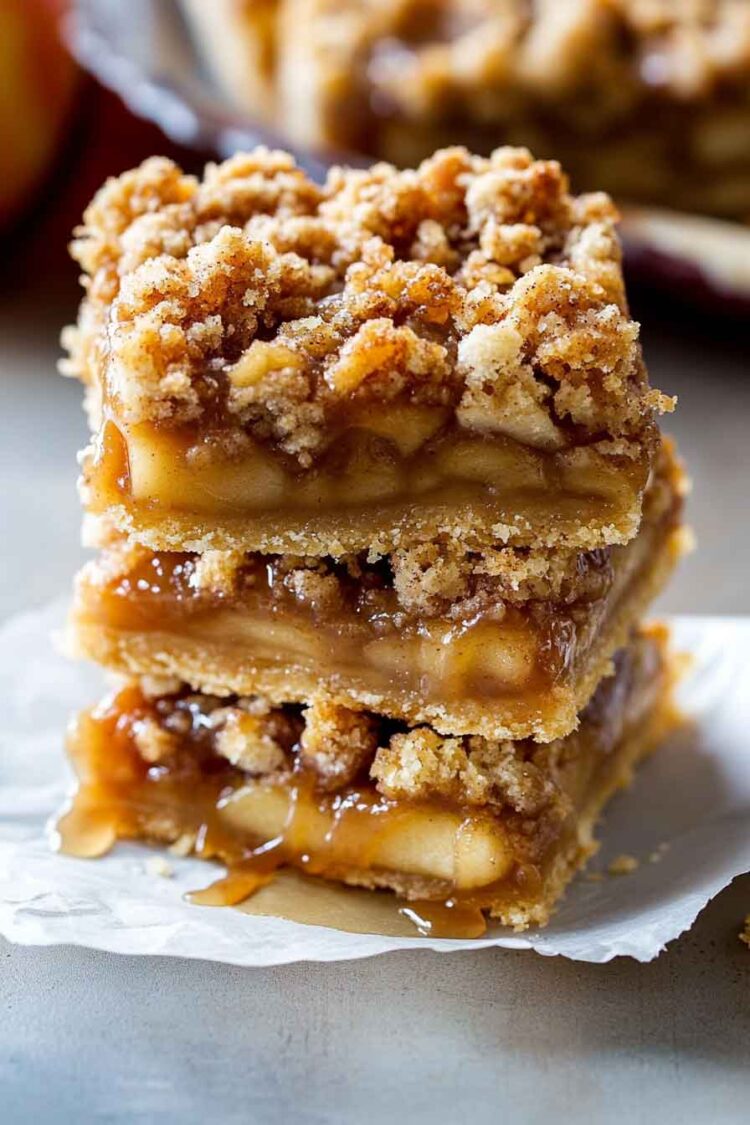 Salted Caramel Apple Pie Bars Recipe - Dessert Hungry