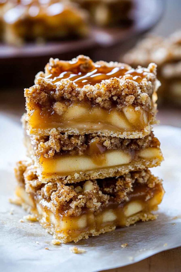 Salted Caramel Apple Pie Bars Recipe - Dessert Hungry