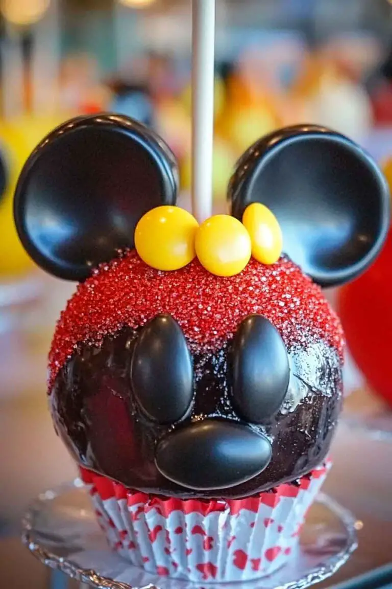 Mickey Mouse Candy Apples - Dessert Hungry