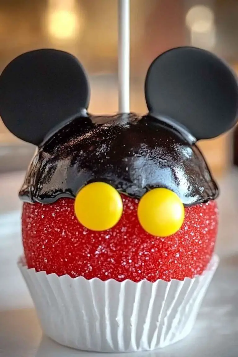 Mickey Mouse Candy Apples - Dessert Hungry