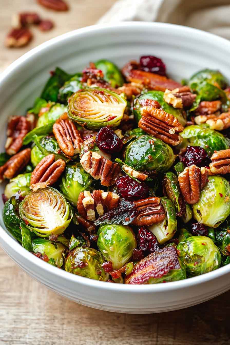 Sweet Cranberry Brussels Sprouts - Dessert Hungry