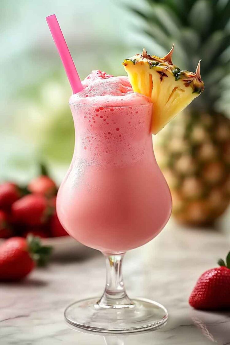 Pink Flamingo Pina Colada - Dessert Hungry