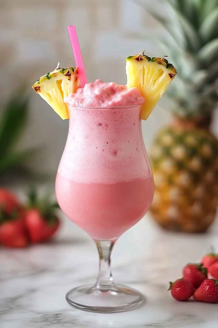 Pink Flamingo Pina Colada - Dessert Hungry