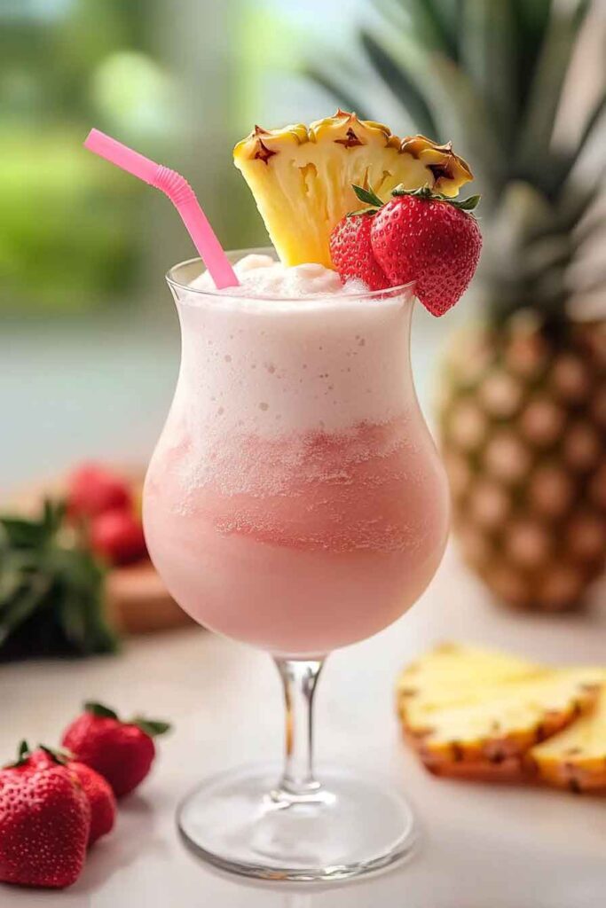 Pink Flamingo Pina Colada - Dessert Hungry
