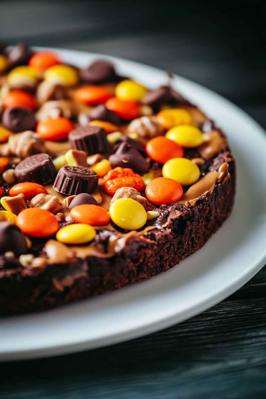 Peanut Butter Brownie Pizza - Dessert Hungry