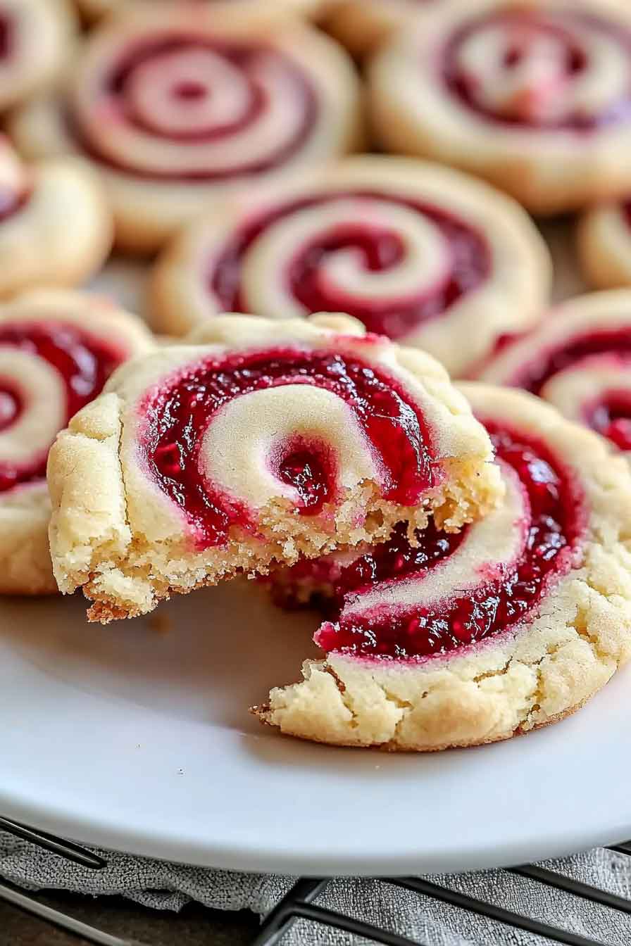 Raspberry Swirl Shortbread Cookies - Dessert Hungry