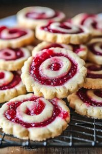 Raspberry Swirl Shortbread Cookies - Dessert Hungry